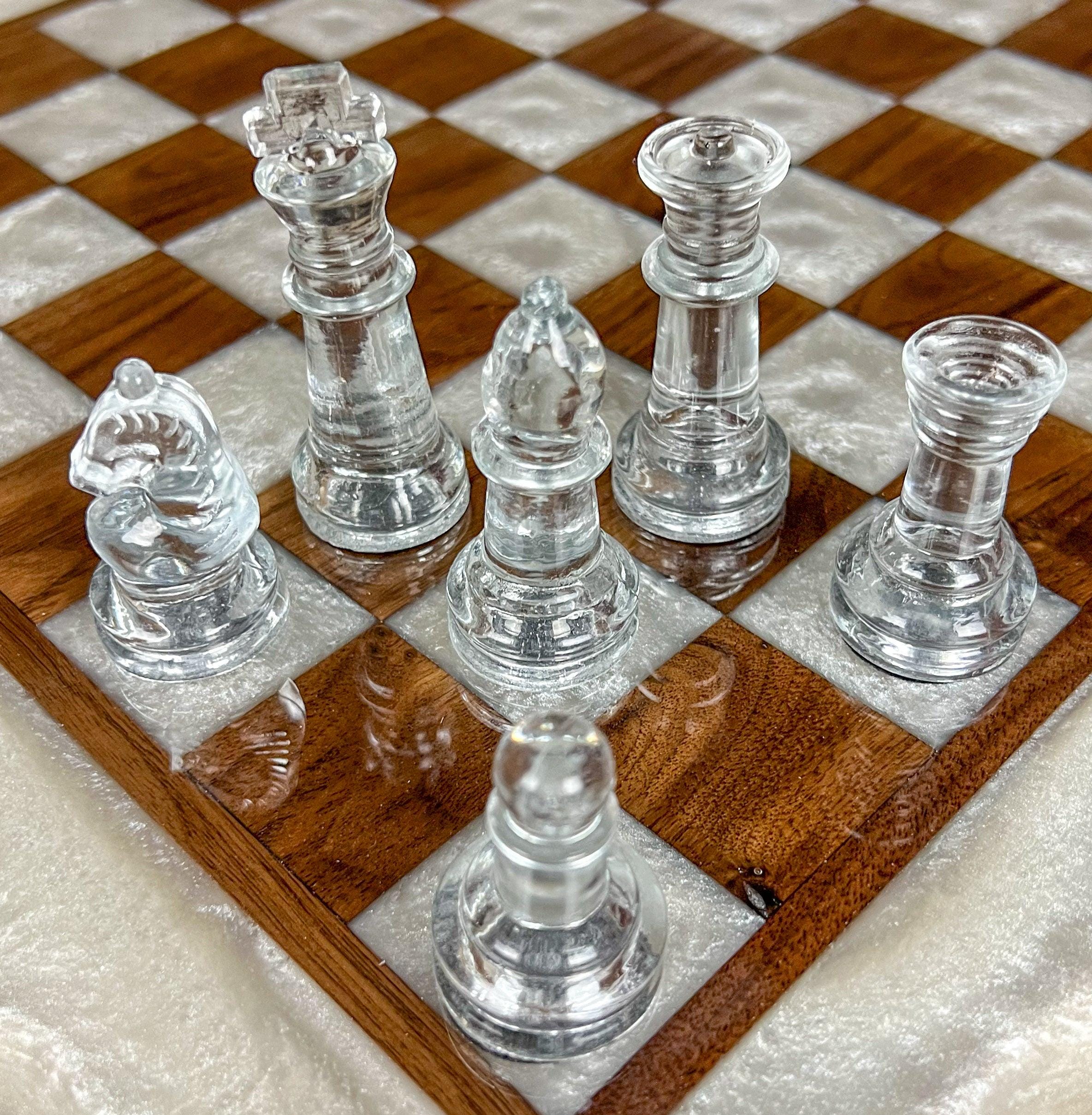 Red Lava Black Walnut Chess Board (glass Chess Set Included) - Etsy