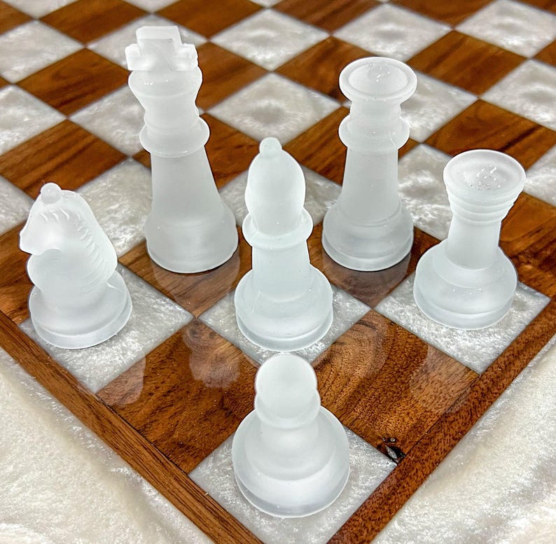 Red Lava Black Walnut Chess Board (glass Chess Set Included) - Etsy