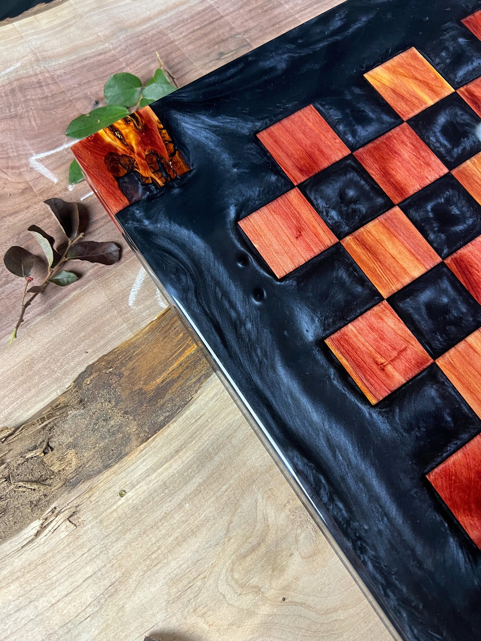 Aromatic Eastern Red Cedar Black Onyx Resin Chess Board - Etsy