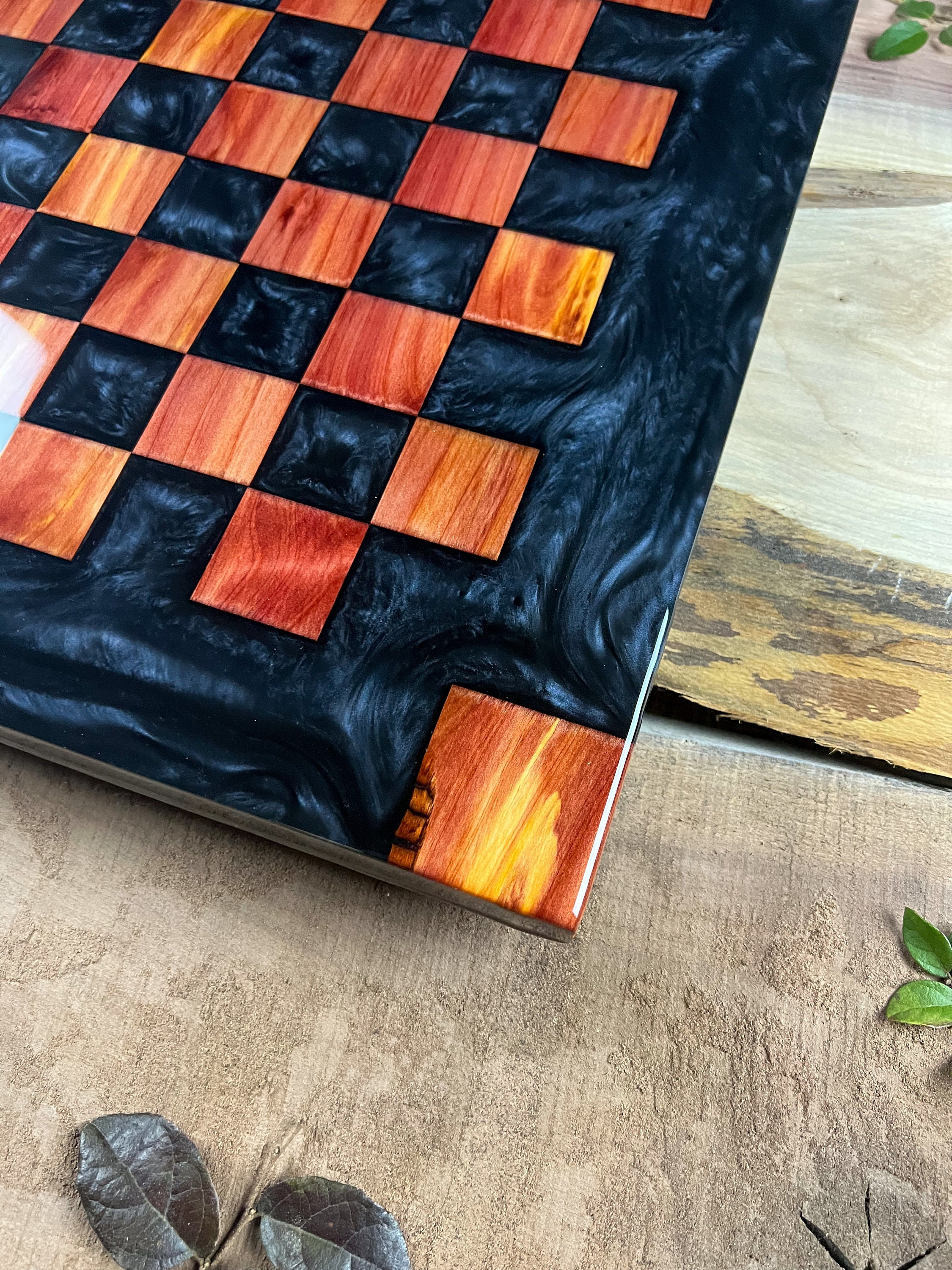 Aromatic Eastern Red Cedar Black Onyx Resin Chess Board - Etsy