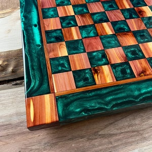 Emerald Green Cedar Chess Board (with Border) - Etsy