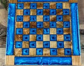 Red Lava Maple Wood Chess Board with Border - Etsy