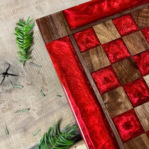 Red Lava Black Walnut Chess Board (with Border) - Etsy
