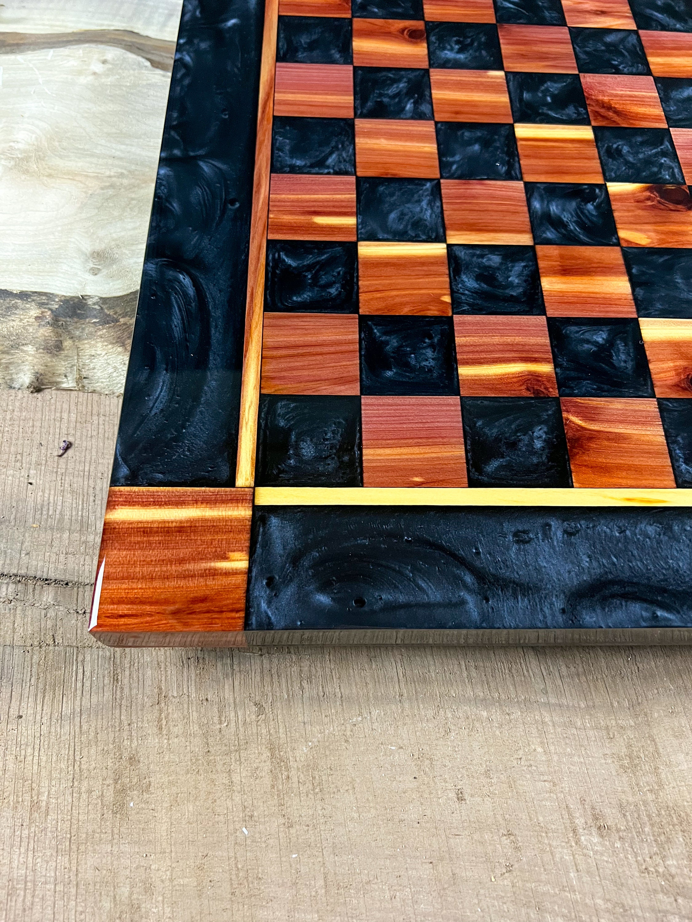 Black Onyx Cedar Chess Board (with Border) - Etsy