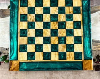 Emerald Green Cedar Chess Board with Border - Etsy