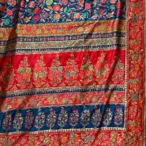 Exquisite Kashmiri Kani Jamawar Pallu Saree in Mid-night Blue Pashmina ...