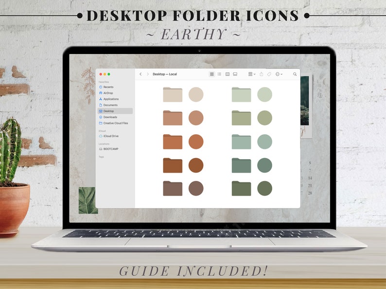 Organic Earthy Desktop Folder Icons for Mac | 20 Folder Icons - Etsy