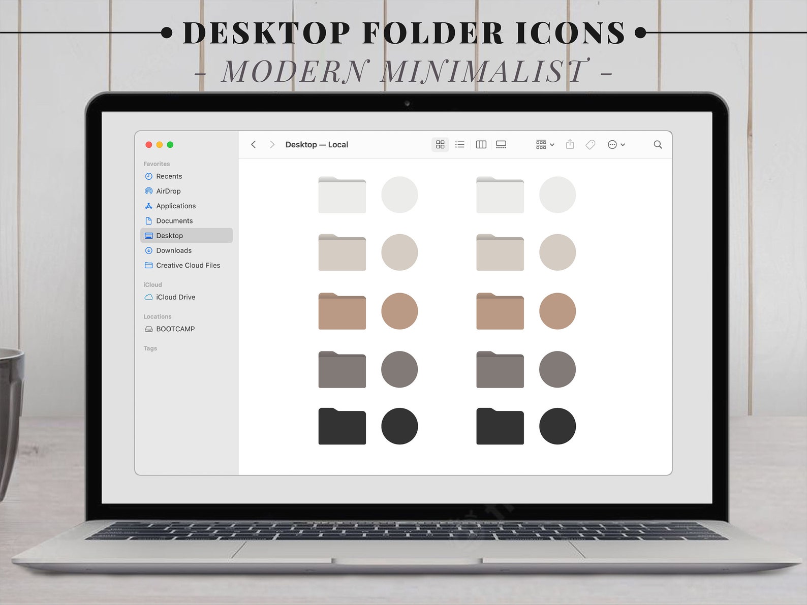 Modern Minimalist Desktop Folder Icons for Mac | 10 Folder Icons - Etsy