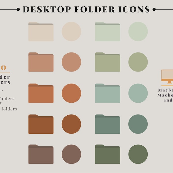 Earthy Desktop Icons - Etsy