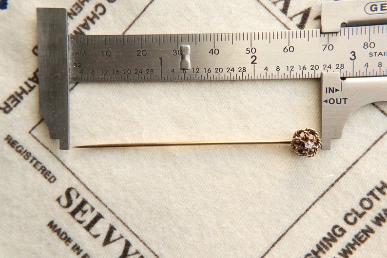 Victorian 9K Gold and Diamond Stick Pin. - Etsy