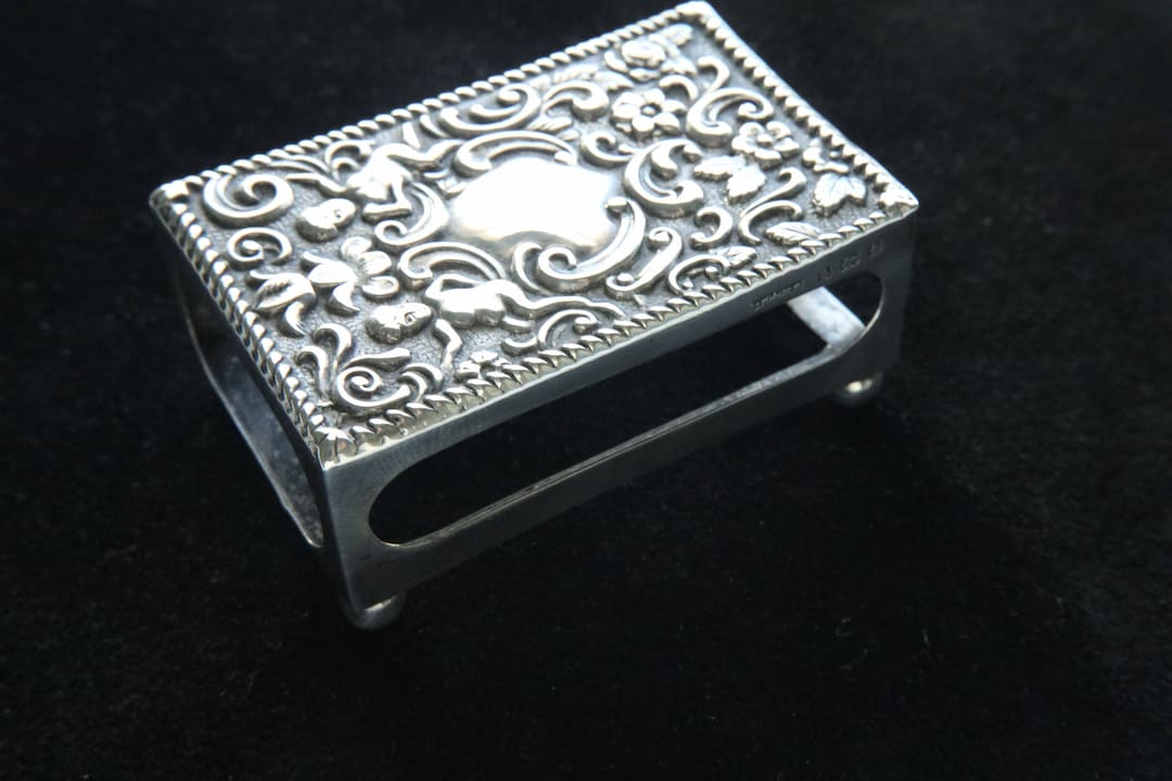 Antique Victorian Silver Matchbox Holder. Saunders and Shepherd. 1900 ...