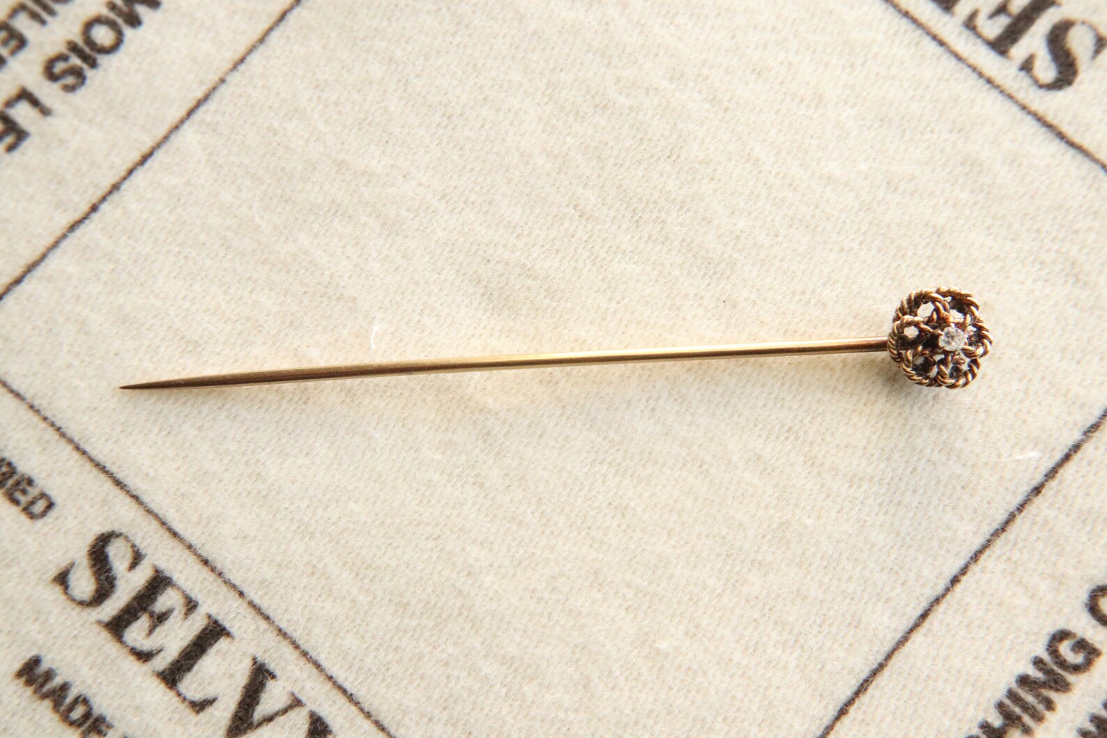 Victorian 9K Gold and Diamond Stick Pin. - Etsy