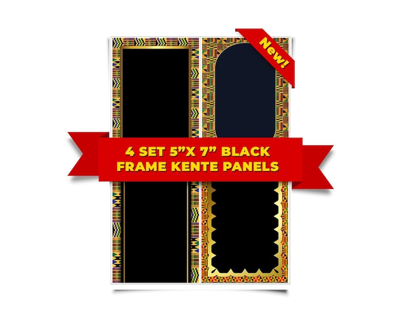 Kente Design Motifs Frames and Border Bundle Dark (4 Panel Designs) - Etsy