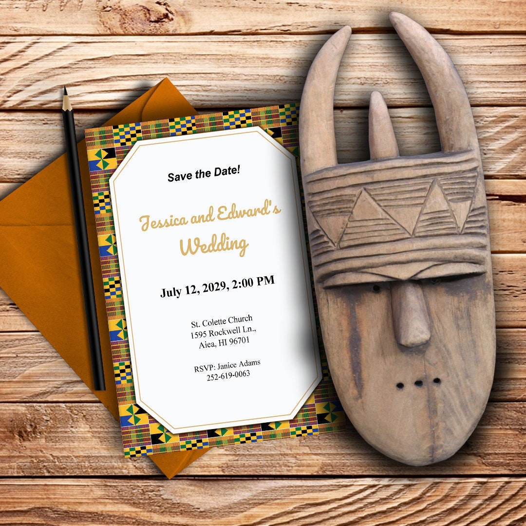 African Print Pattern Celebration Announcement Template Cards - Etsy