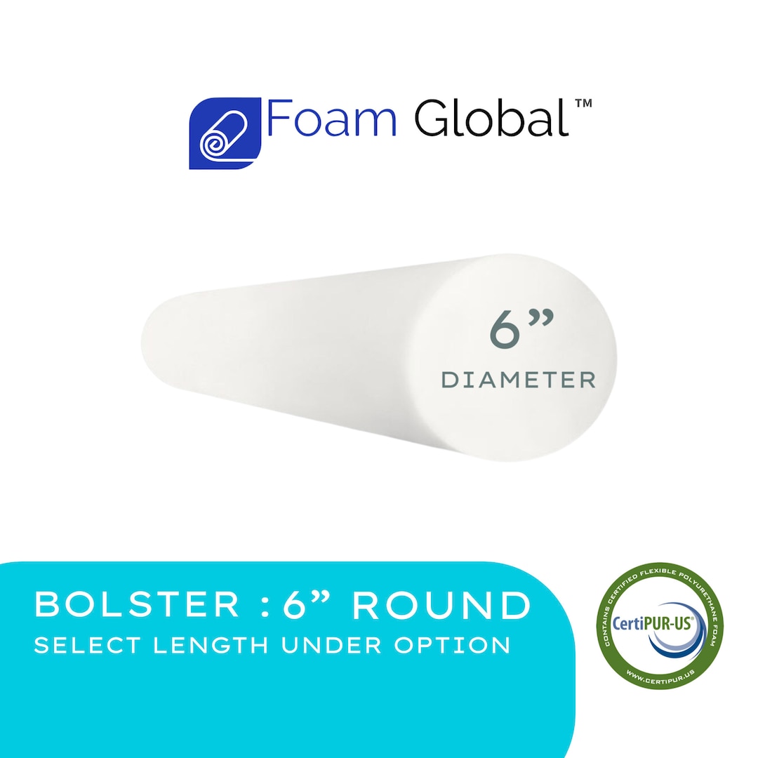 6-inch Round Bolster Pillow Foam Insert for Throw Pillows and Shams ...