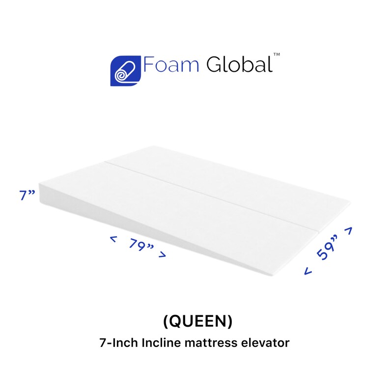 7-inch Mattress Elevator- Bed Wedge Mattress Topper Incline, Foam Wedge ...
