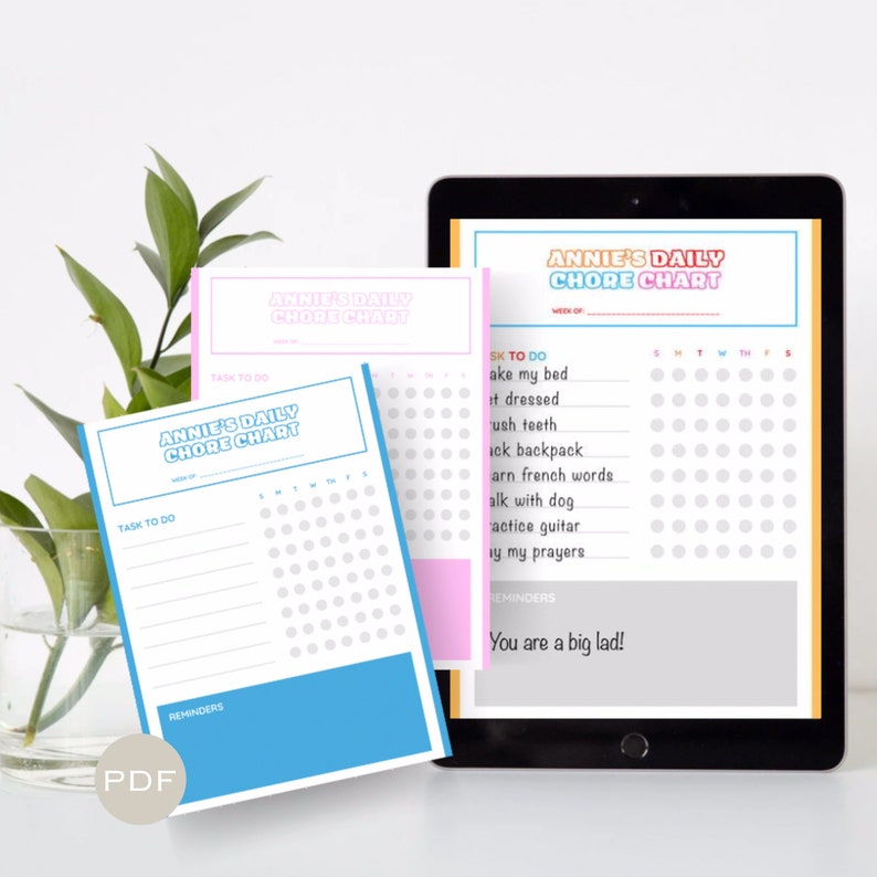 Daily Checklist Chore Chart for Kids Responsibility Chart to - Etsy