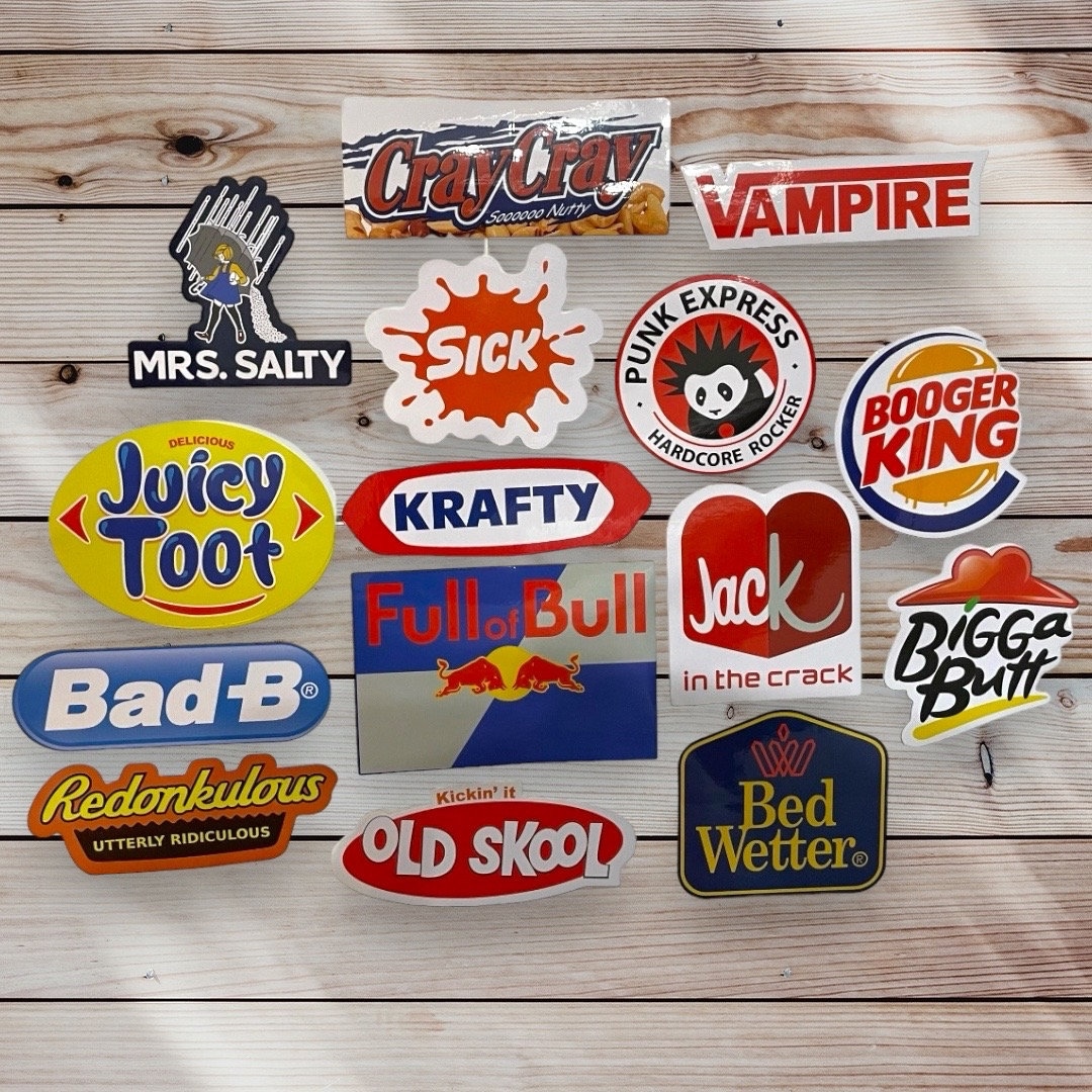 Funny Satire Logo Stickers - Etsy