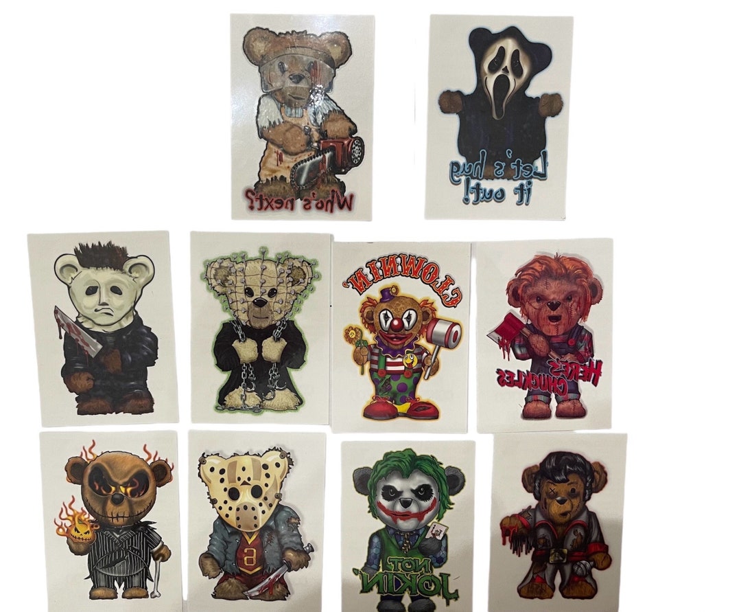 DEADY BEARS Horror Tattoos set of 10 - Etsy