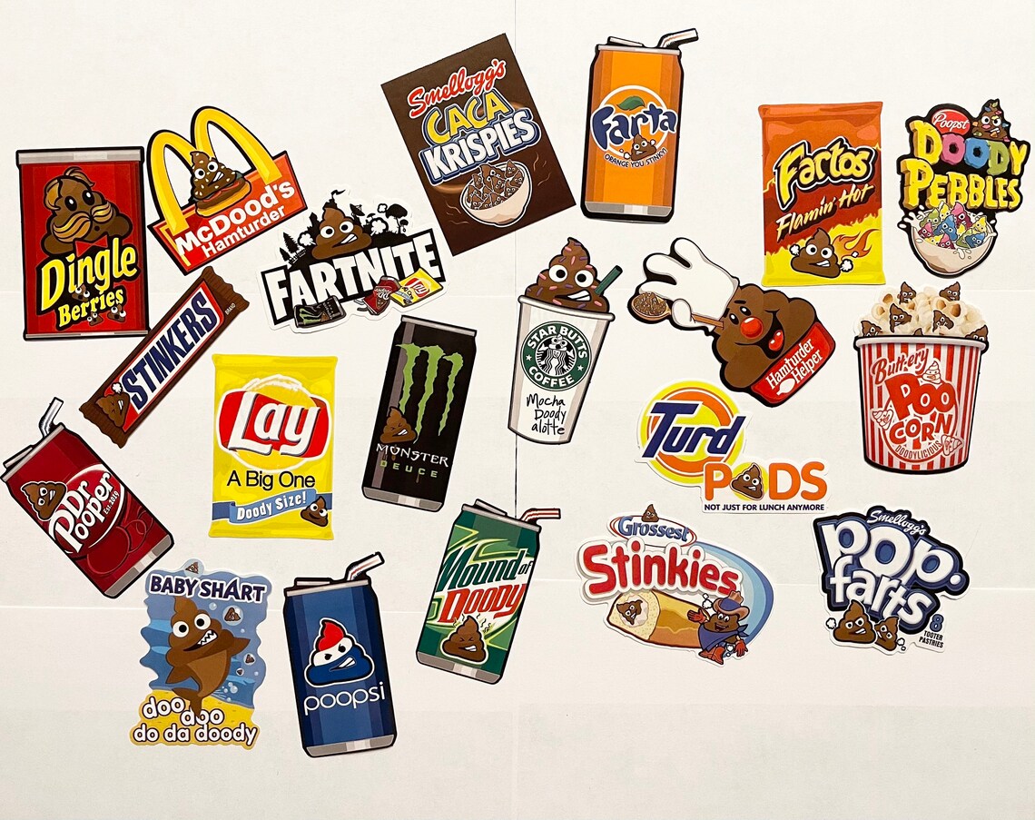 Junk Food Doody Stickers Set of 20 Poop Emojis Parody - Etsy