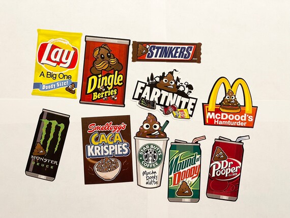 Junk Food Doody Stickers Set of 10 Parody | Etsy