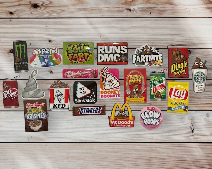 Junk Food Doody Stickers ~ Full Set of 20 ~ Parody - Etsy