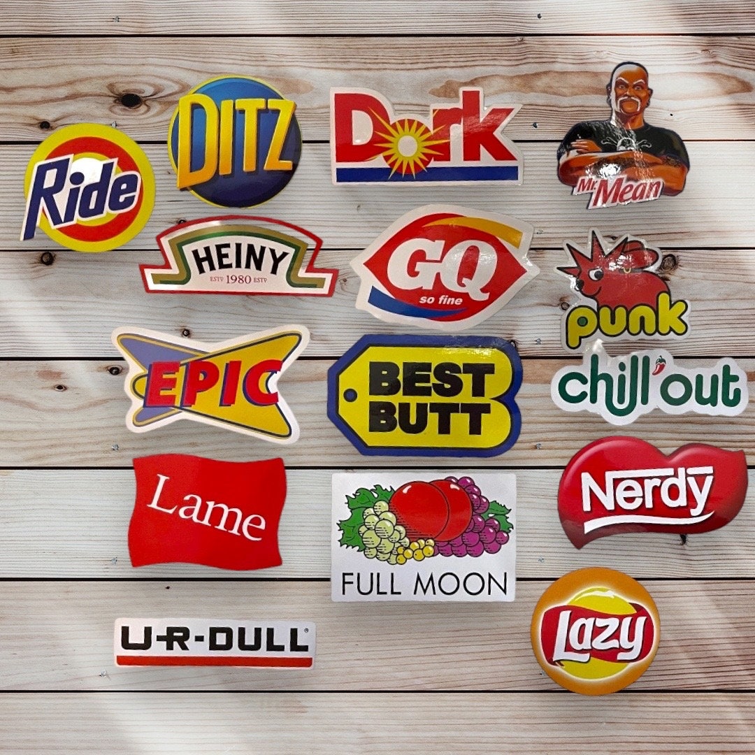 Funny Satire Logo Stickers - Etsy