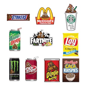 Junk Food Doody Stickers Set of 10 Parody Rare Last Production - Etsy