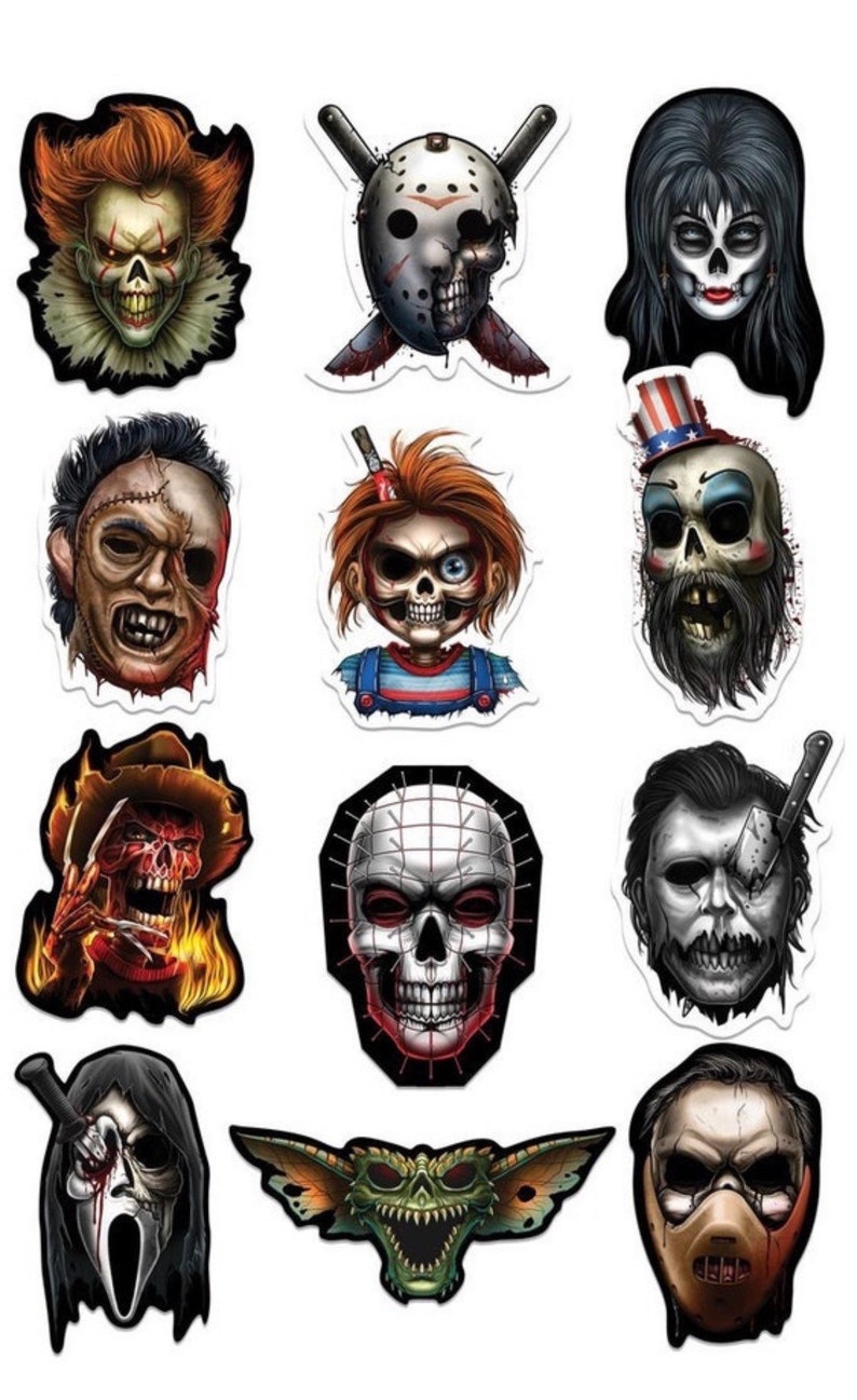 Horror Movie Stickers Set of 12 - Etsy