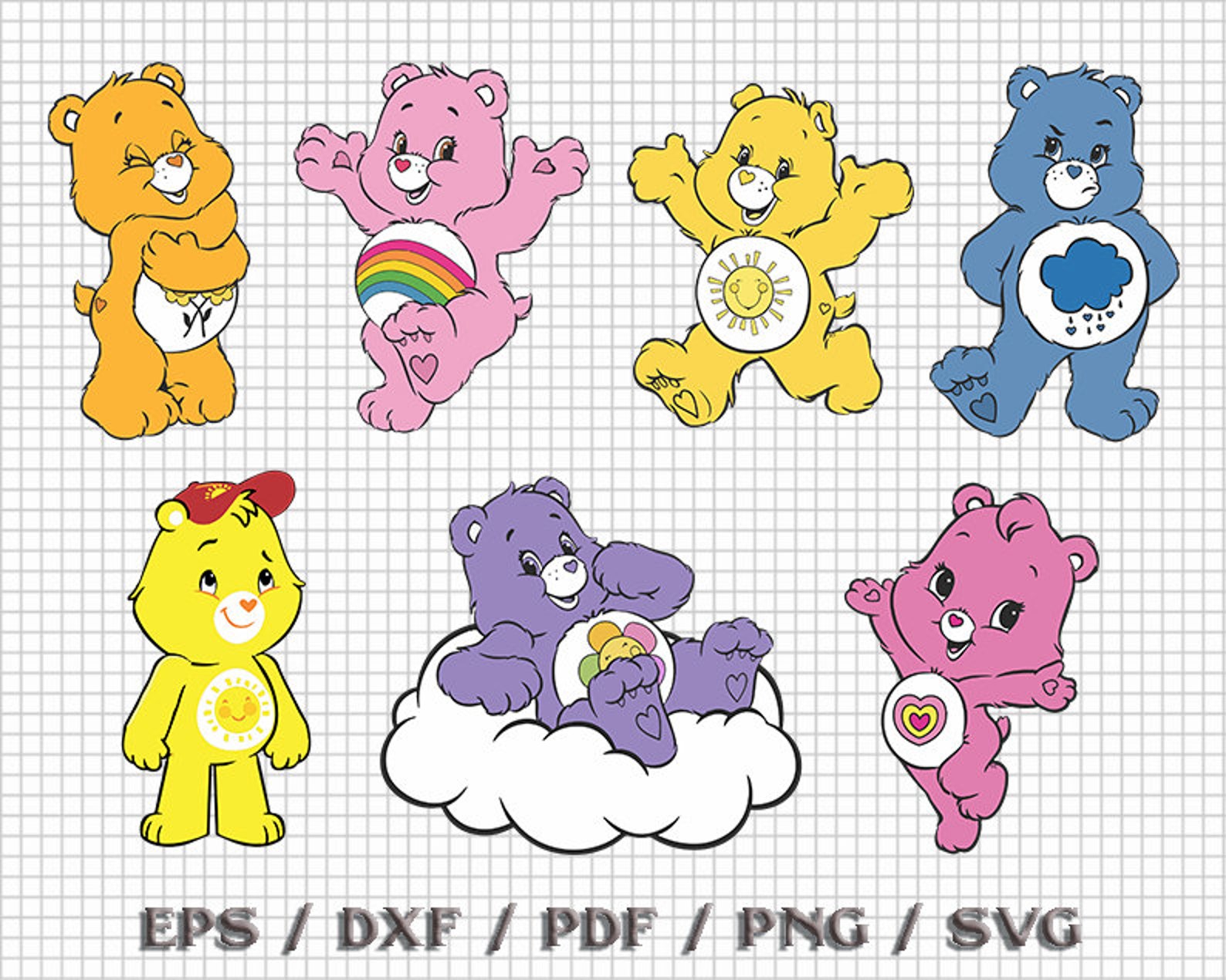 Care Bears Svg Bundle Easy Cut Cutting File For Cricut Care Etsy