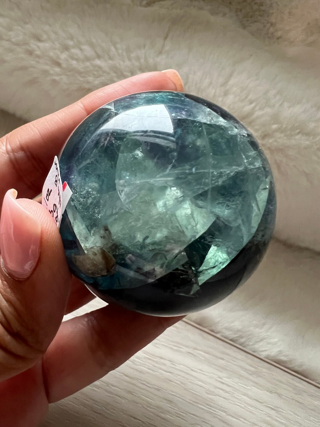 Reiki Infused Fluorite Sphere: Green, Blue, Purple Crystal - 46.8mm ...