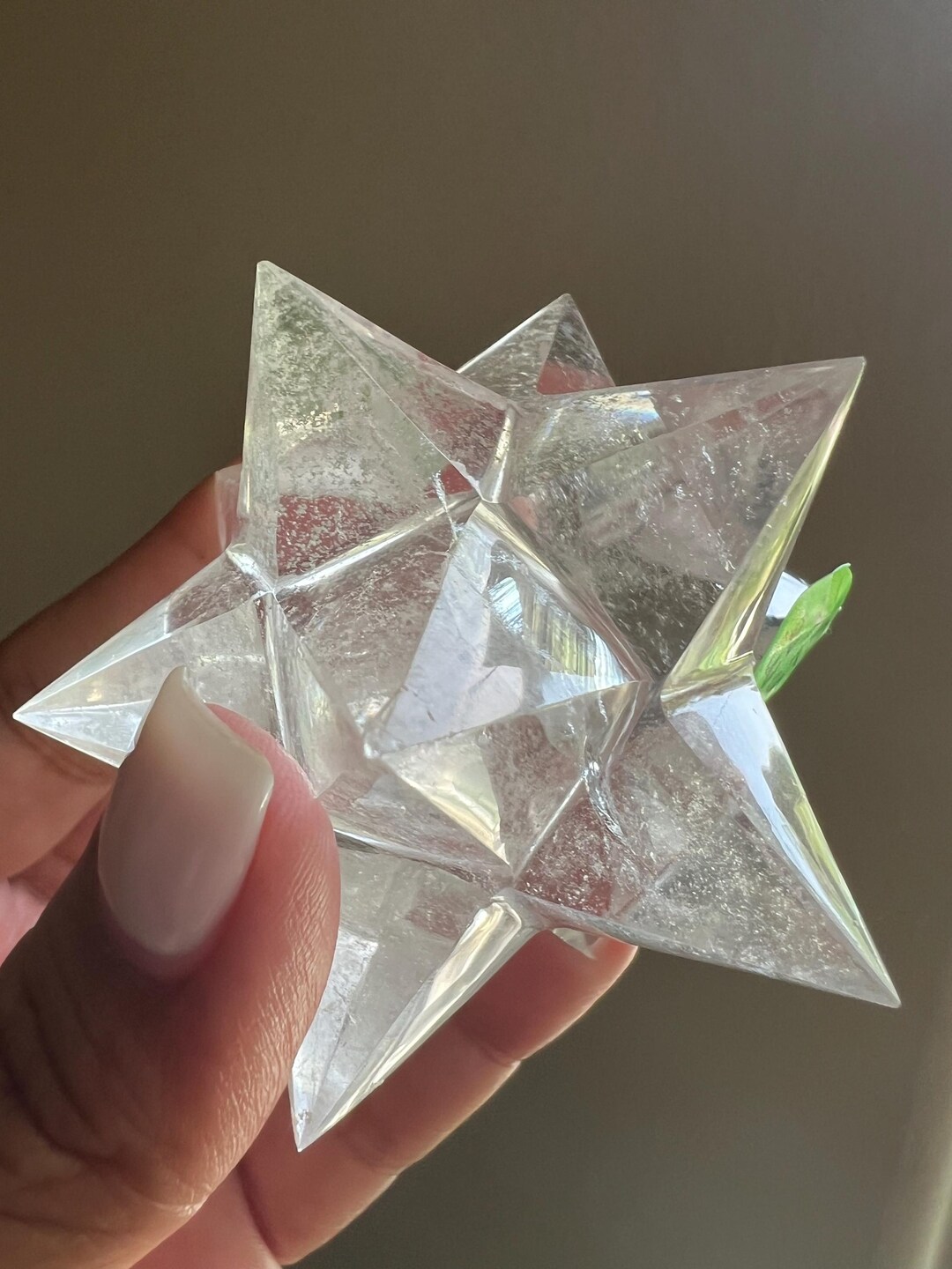Clear Quartz Stellated Dodecahedron With Chlorite | Sacred Geometry ...