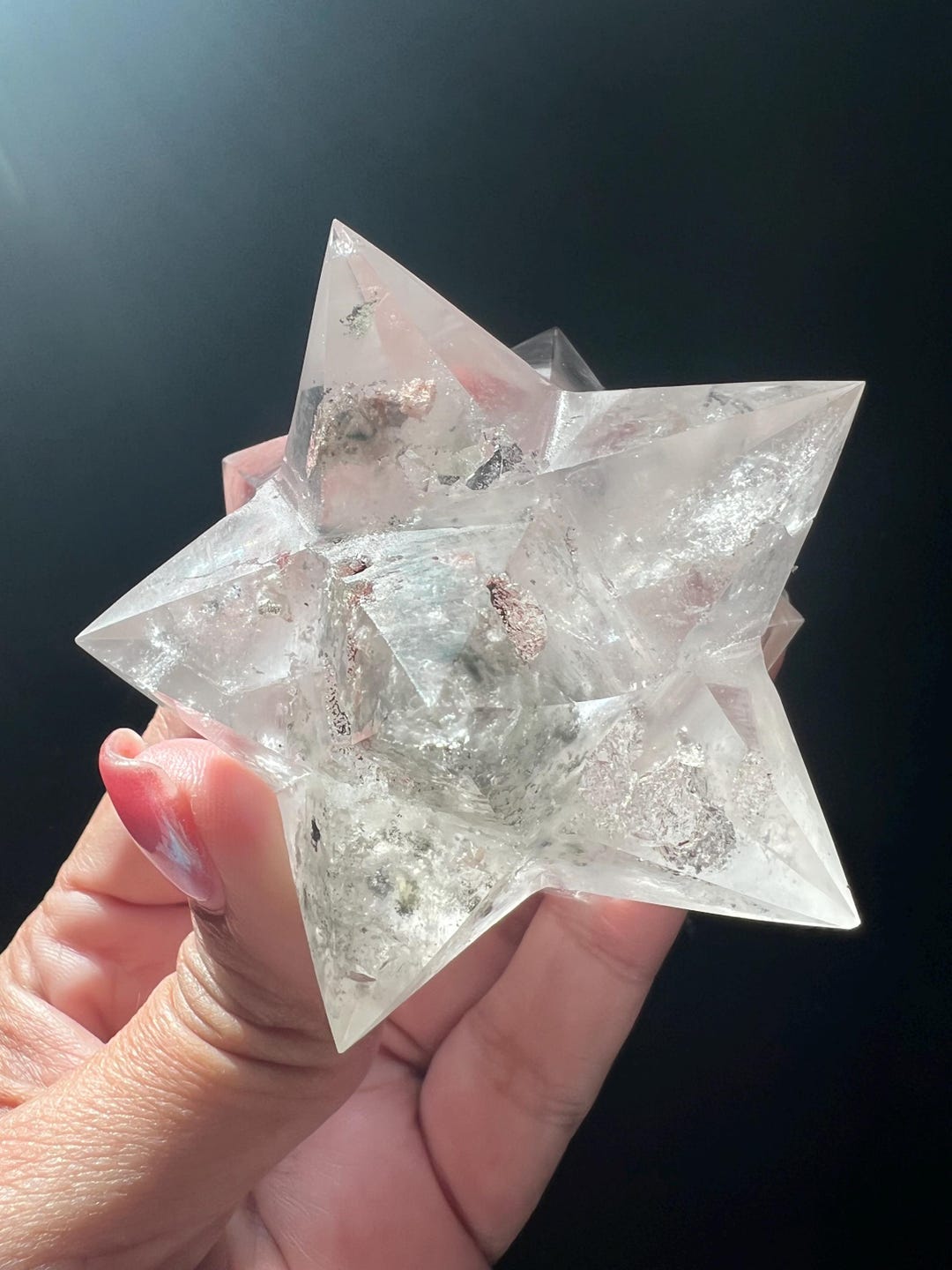 Garden Quartz Stellated Dodecahedron W/ Reik | Chlorite Quartz ...