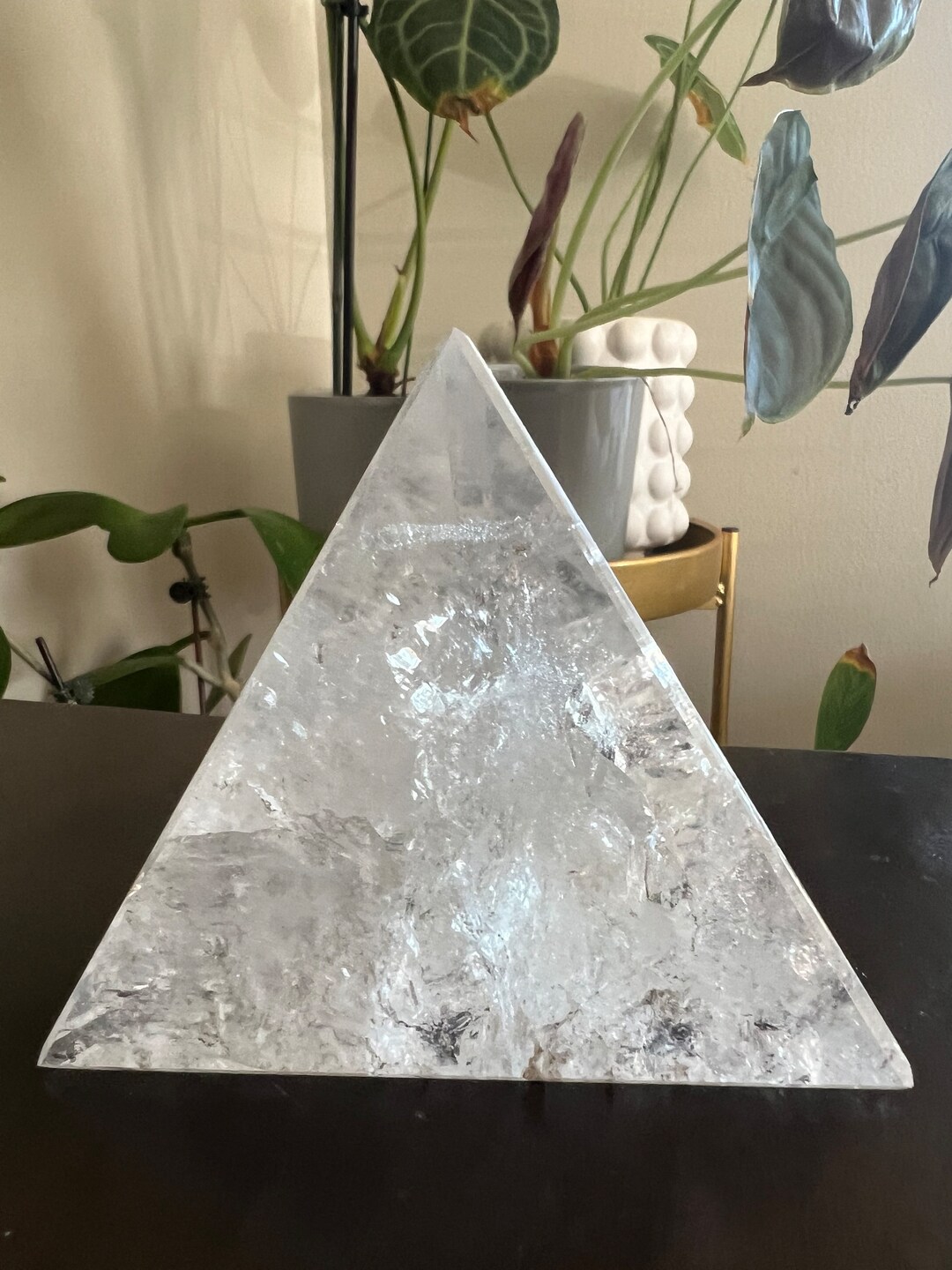 Clear Quartz Tetrahedron Pyramid W/ Reiki Sacred Geometry Platonic ...