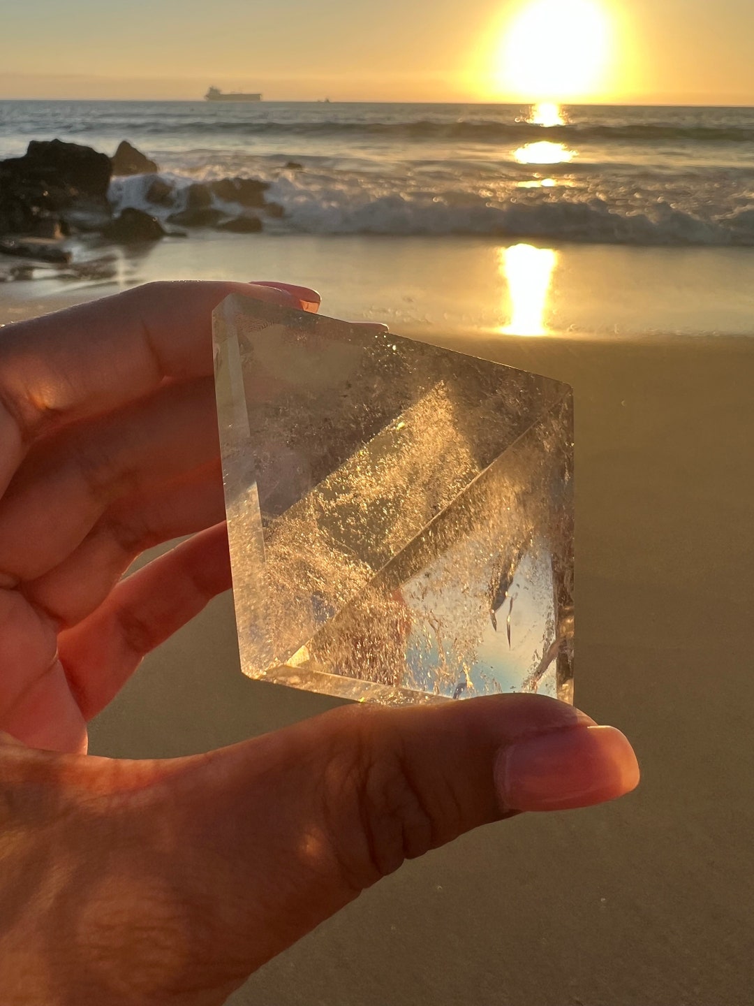 Clear Quartz Square Bipyramid W/ Reiki Rainbows Master Healer Amplify ...