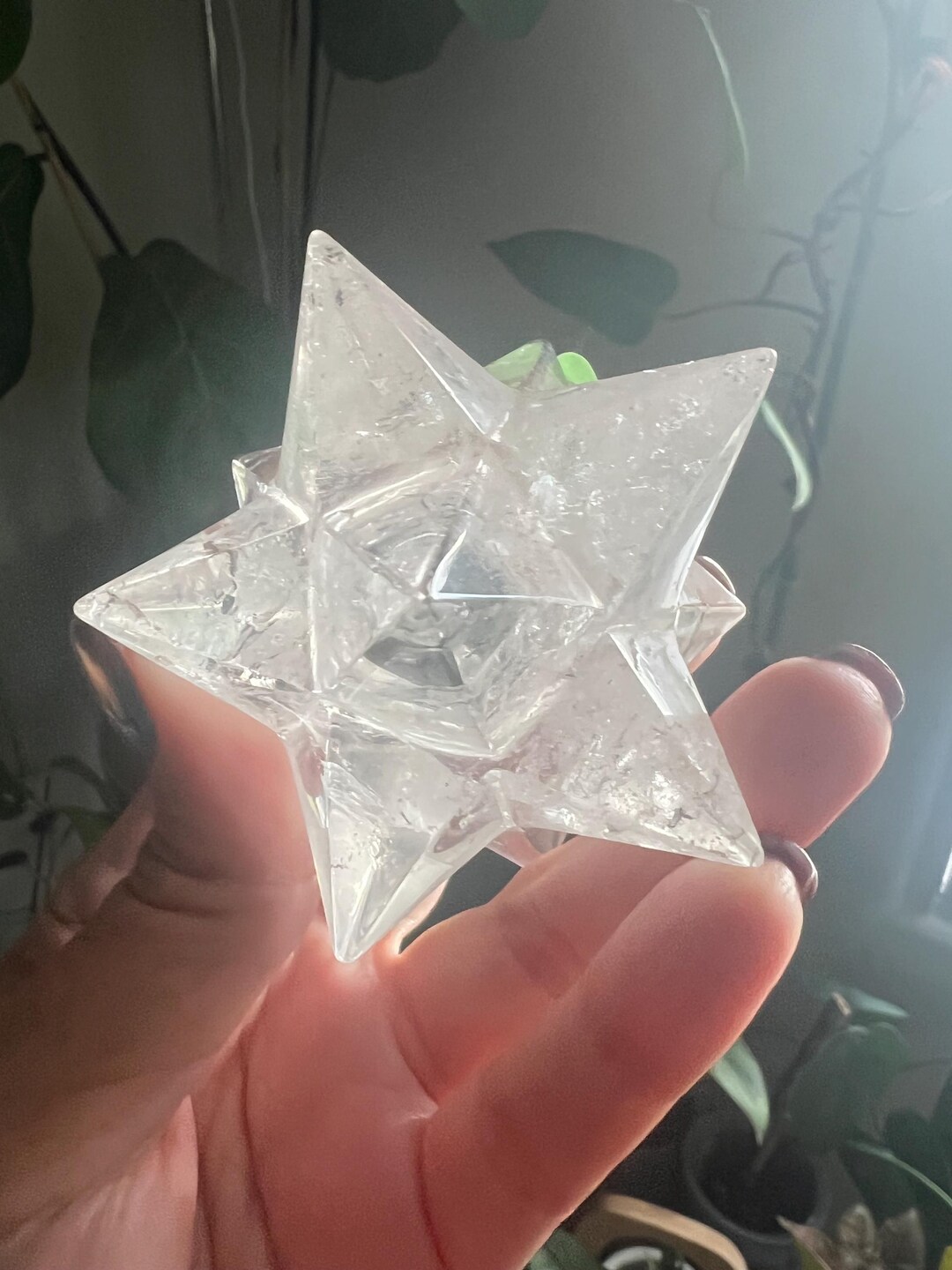 Clear Quartz Stellated Dodecahedron W/ Rainbows + Reiki | 12 Pointed ...