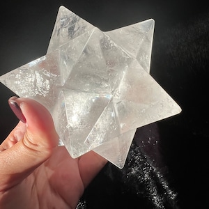 XL Clear Quartz Stellated Dodecahedron: Sacred Geometry Crystal Star ...
