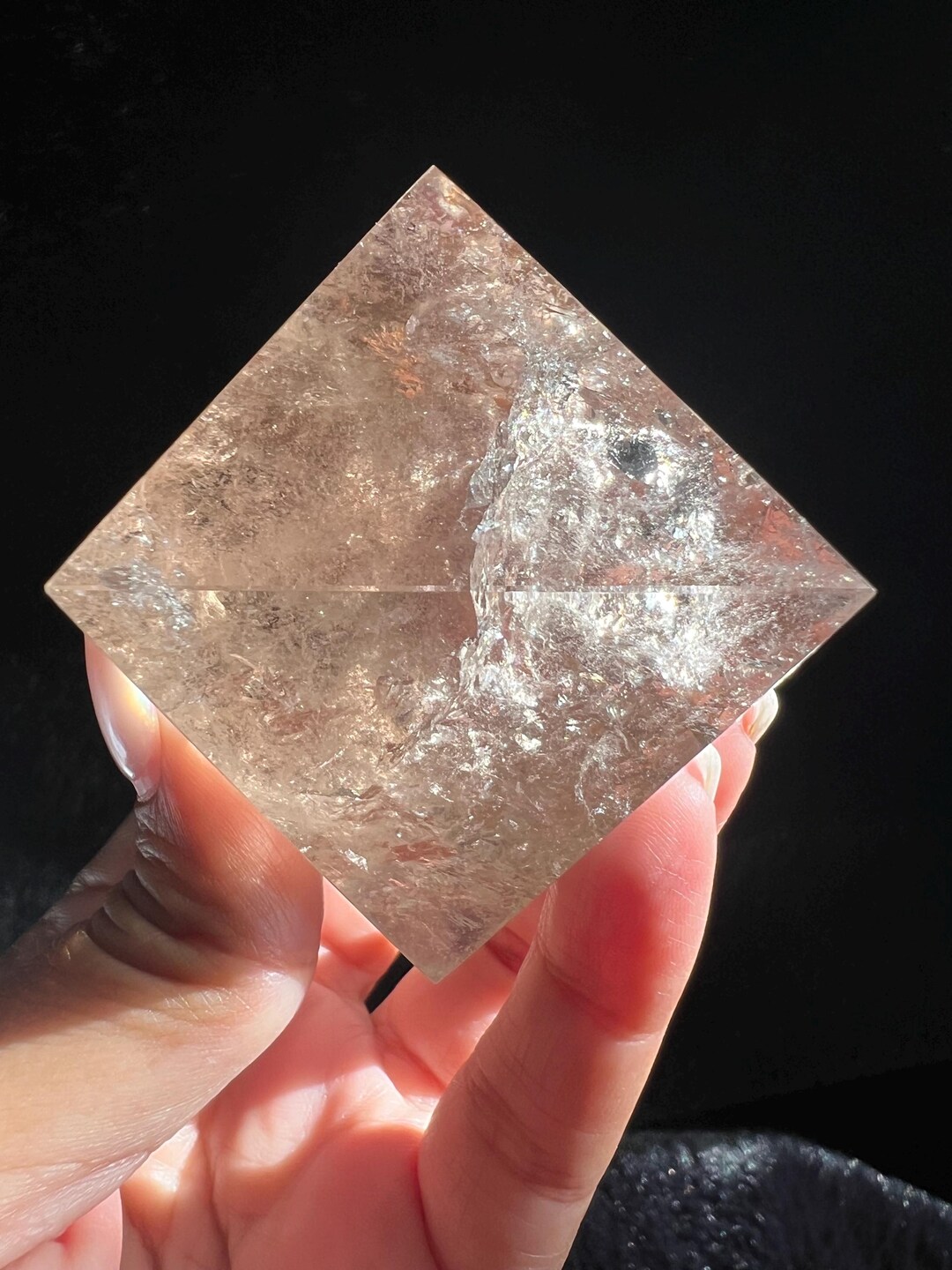 Smoky Quartz Octahedron W/ Reiki + Light Codes | Protection | Sacred ...