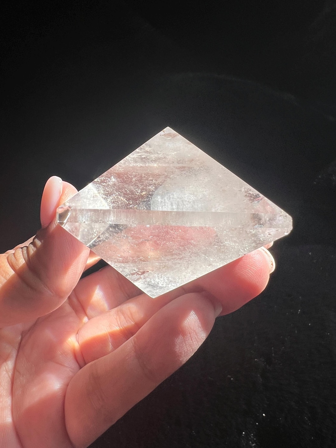 Clear Quartz Square Bipyramid W/ Reiki + Rainbows | Master Healer ...