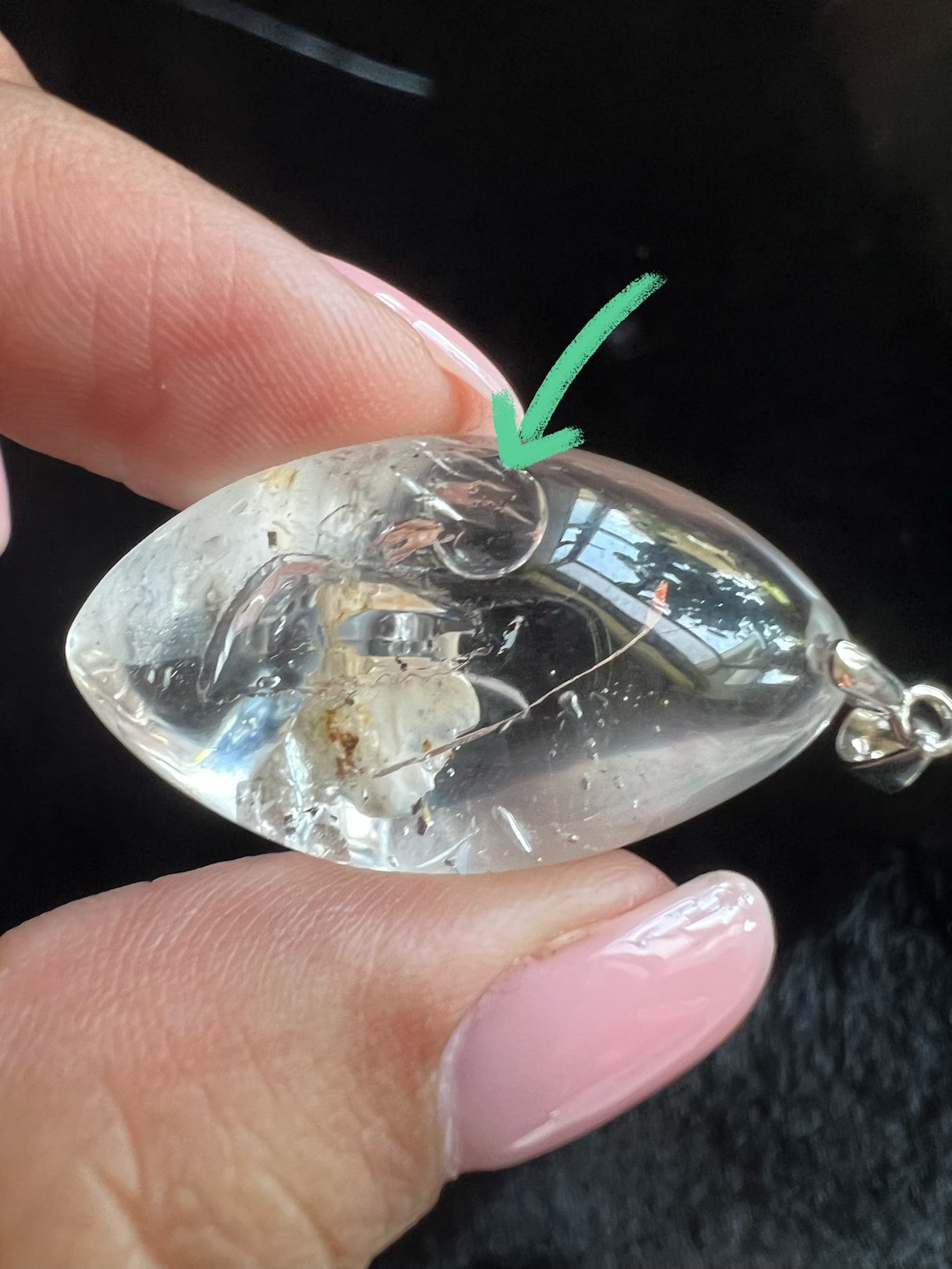 Enhydro Quartz (water Bubble) W/ Calcite Pendant Necklace W/ Reiki ...