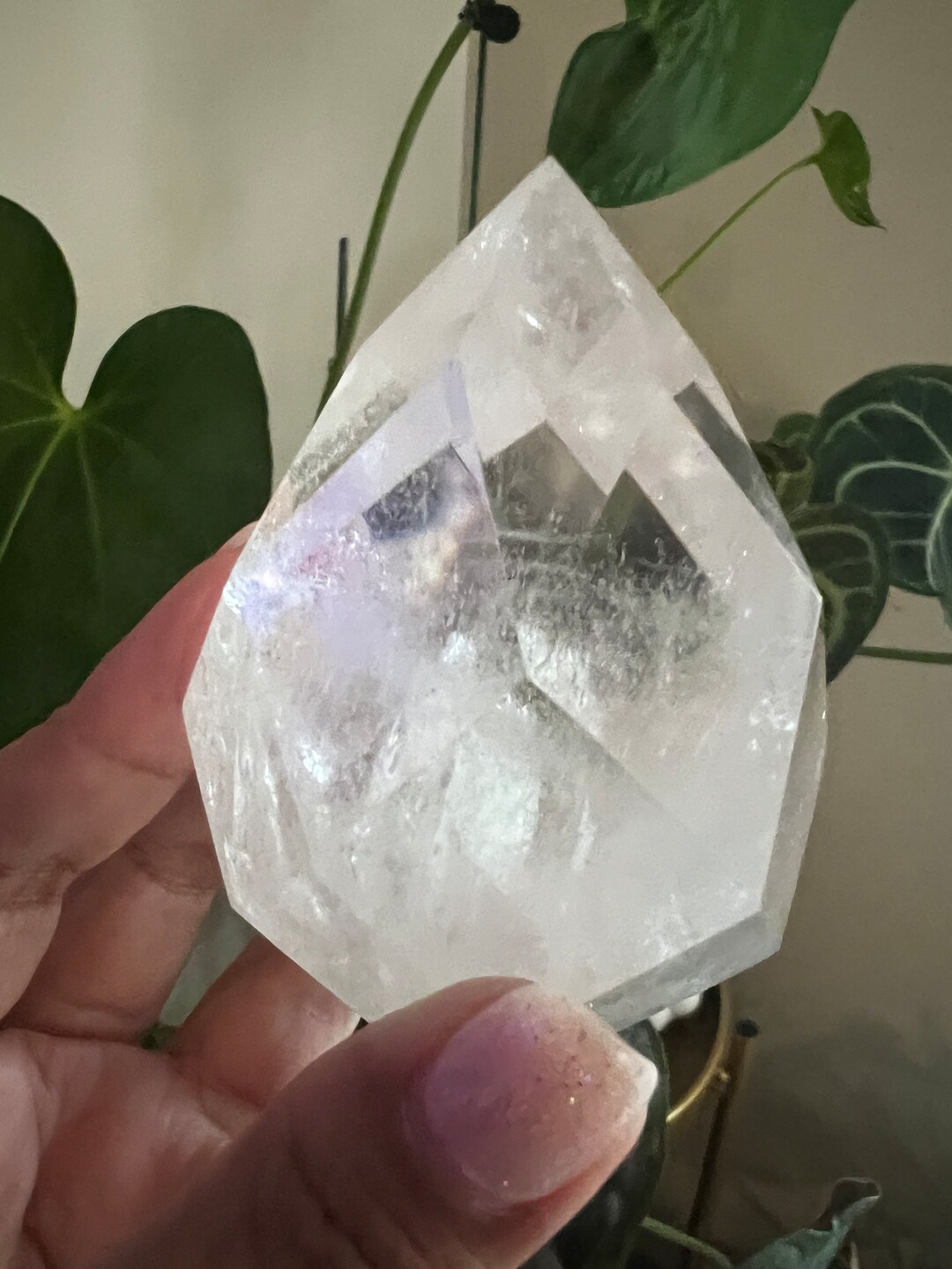 Clear Quartz Faceted Egg Flame W/ Reiki | Master Healer| Amplify Energy ...