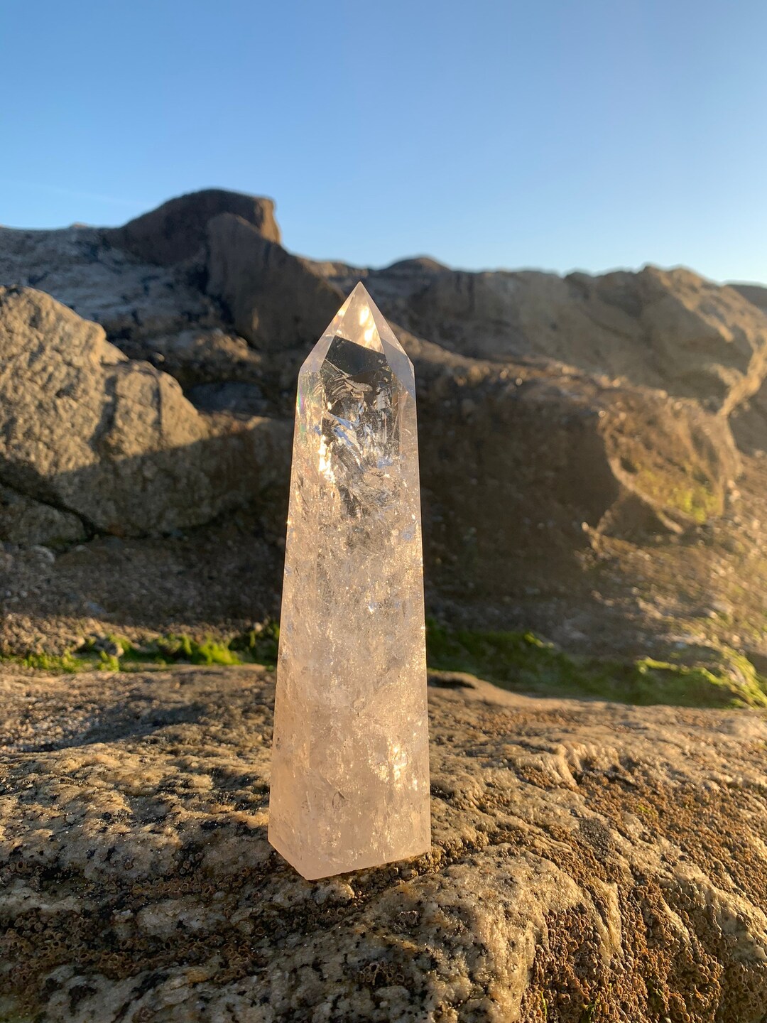 Rainbow Clear Quartz Tower Point: Reiki Infused Crystal Point | Align ...