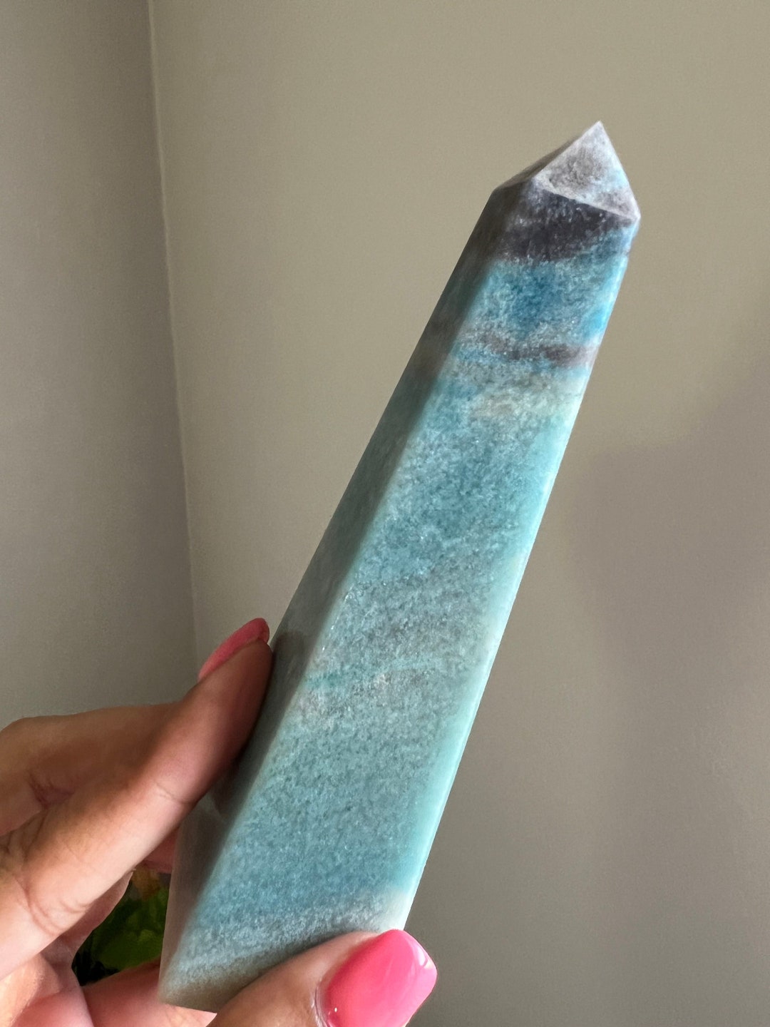 Blue Trolleite Crystal Obelisk Point: Reiki Ascension Stone ...