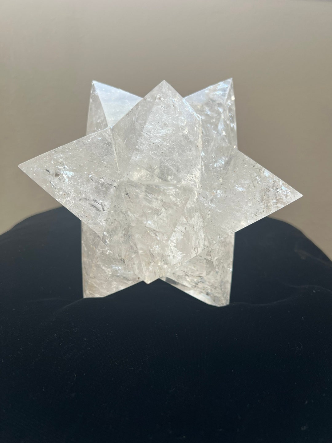 XXXL Clear Quartz Stellated Dodecahedron: Rainbow Crystal Star ...