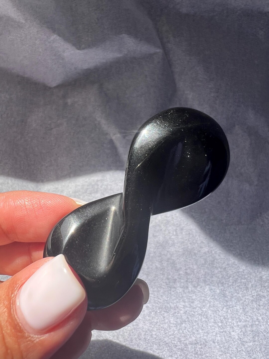 Obsidian Infinity Symbol: Reiki Infused Protection Crystal ...