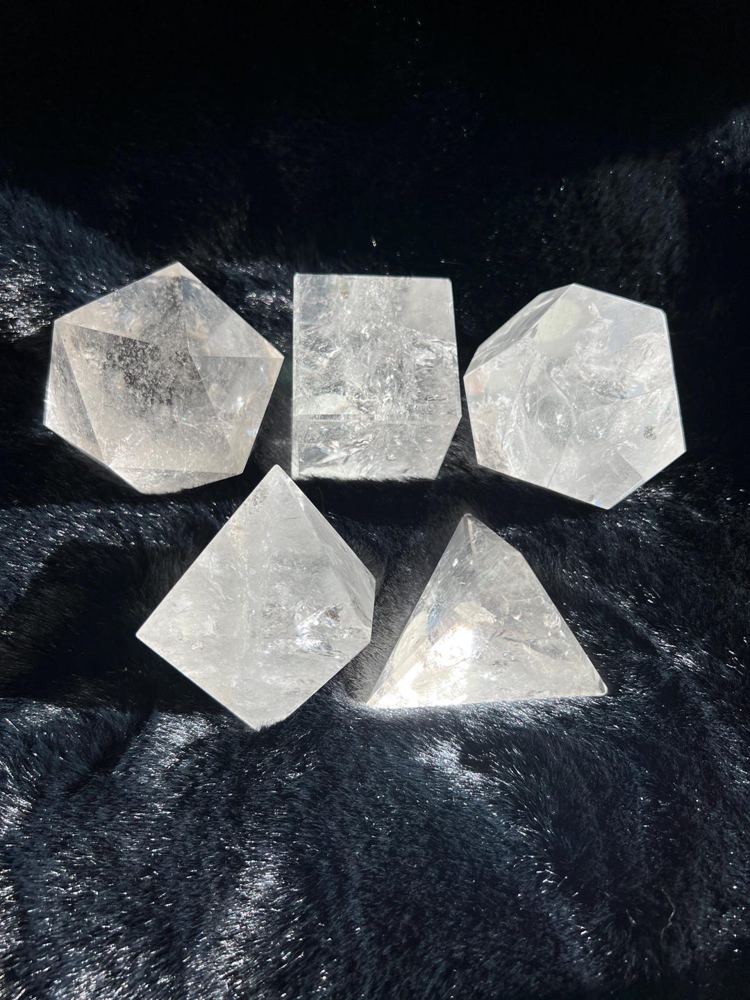 Clear Quartz Platonic Solid Set: Sacred Geometry Crystals, Reiki ...