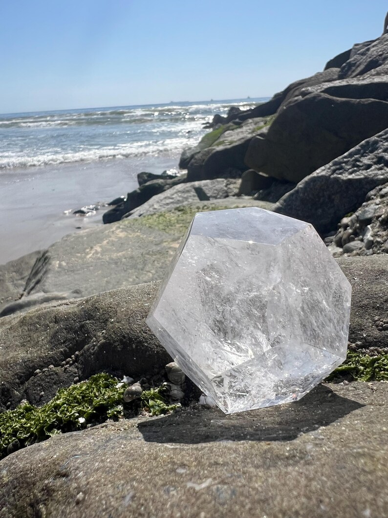 Genuine Clear Quartz Dodecahedron | Sacred Geometry | Platonic Solid ...