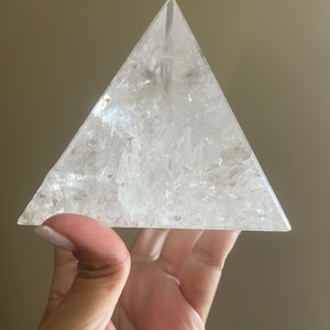 Clear Quartz Tetrahedron Pyramid W/ Reiki Sacred Geometry Platonic ...