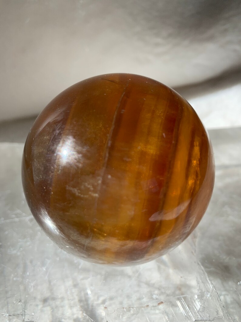 Yellow Brown Striped Crystal Sphere W/ Reiki Energy - Etsy