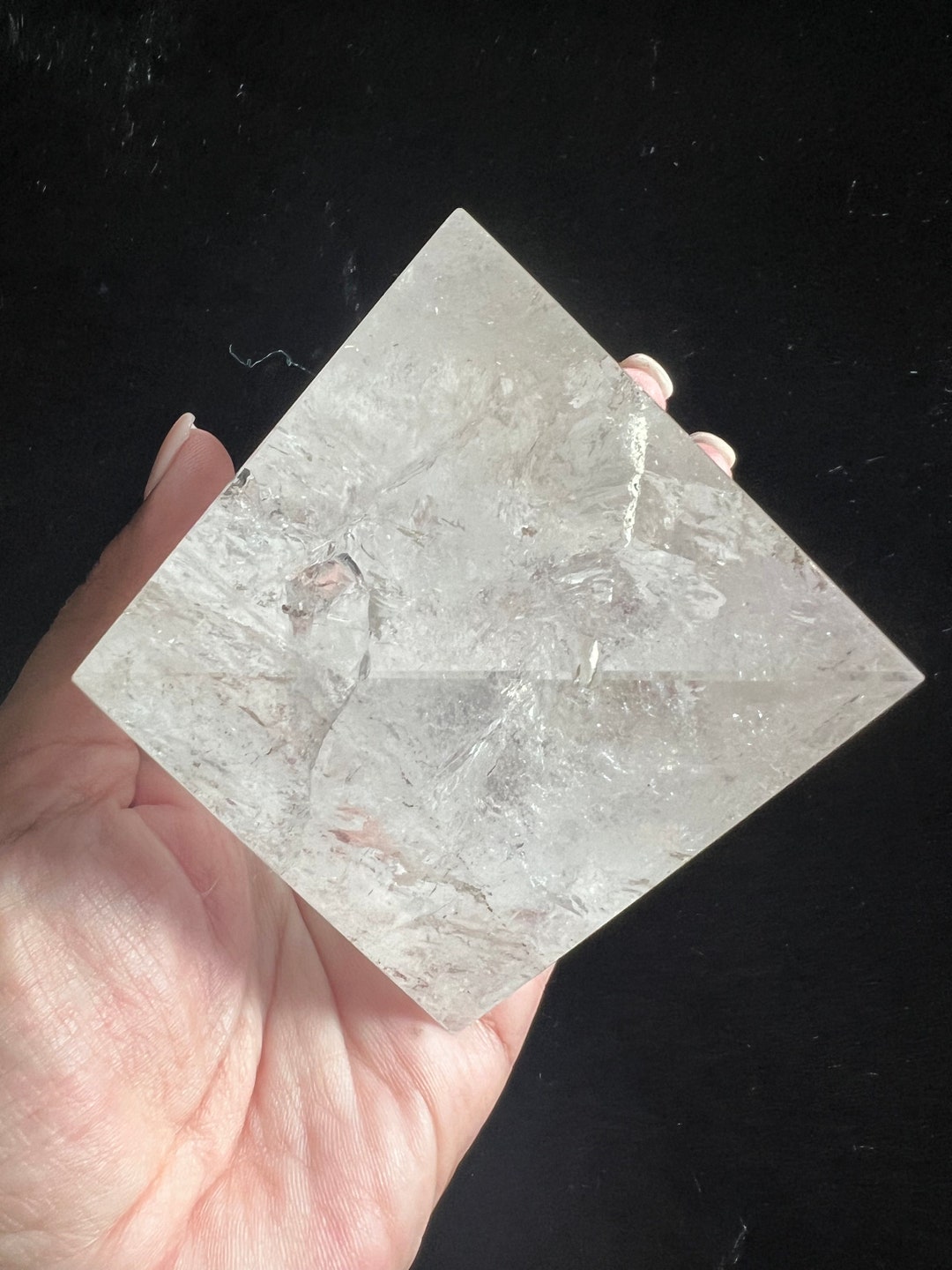 Large Clear Quartz Octahedron W/ Reiki and Rainbows Master Healer ...
